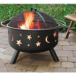Landmann 28345 Big Sky Stars and Moons Firepit, Black