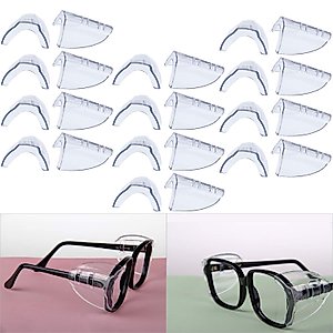 FasHuby Hub’s Gadget 12 Pairs Safety Eye Glasses Side Shields, Slip On Clear Side Shield for Safety Glasses- Fits Small to Medium Eyeglasses