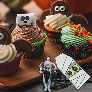 AWEELON 120Pcs Halloween Tags with String Pumpkin Cat Monster Ghost Face Paper Tags Holiday Hanging Labels for DIY Gift Wrapping Halloween Party Favor Decor, 6 Designs