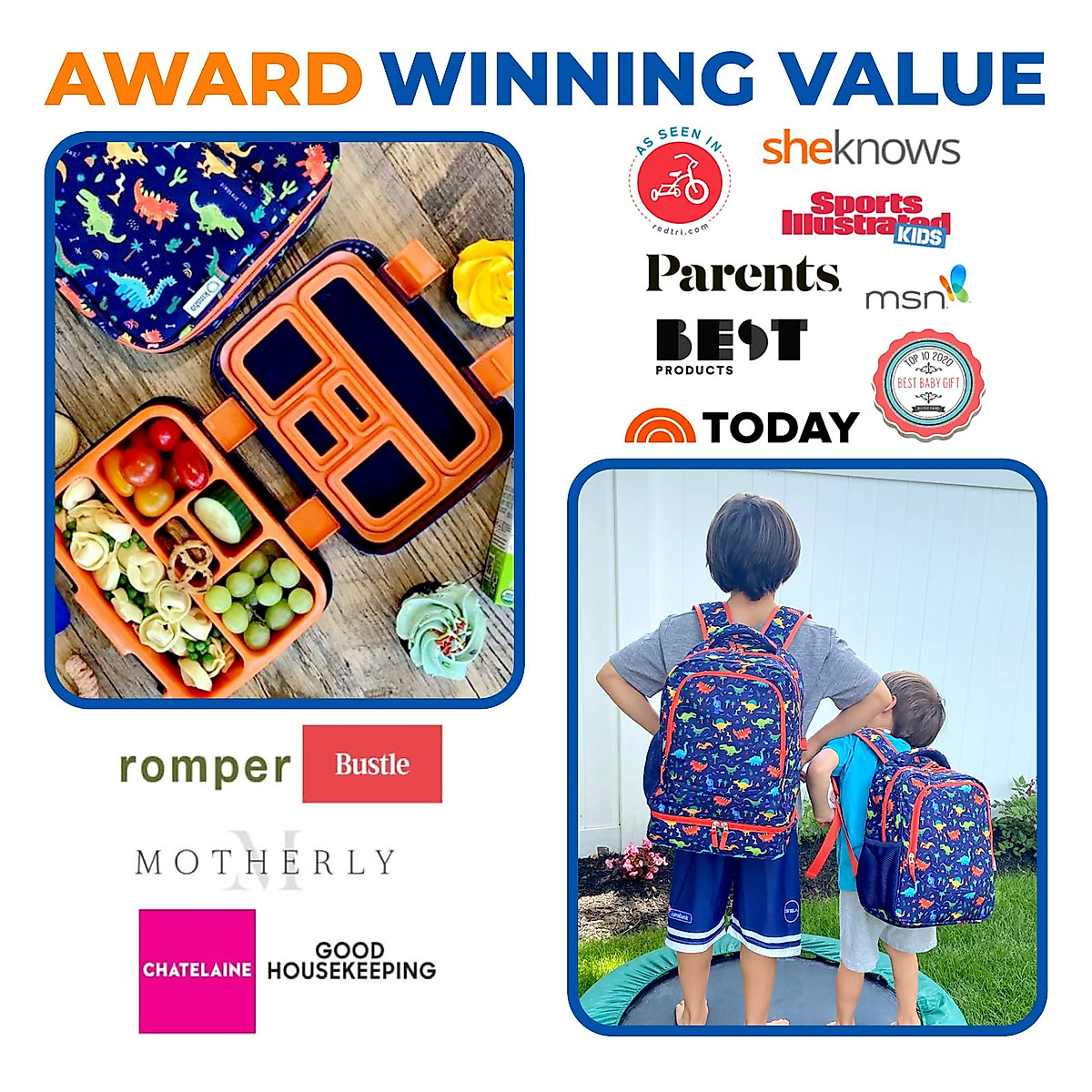 Backpack with Lunch Box for Girls, Cute 15” Girl Backpacks and Integrated Lunch Bag with Water Bottle Pocket Holder, Insulated Padded Travel Bags Boxes for Elementary School Kids, Purple Unicorn