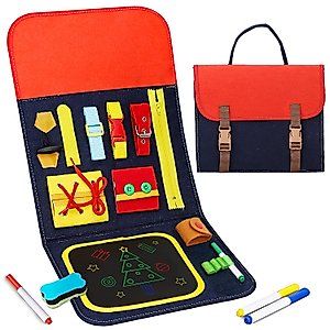 TOY Life Busy Board - Montessori Busy Board for 3 4 5 6 Year Old - Sensory Board Toys for Toddler - Activity Board - Montessori Toys - Educational Early Learning Toys - Travel Toys Toddler Busy Board