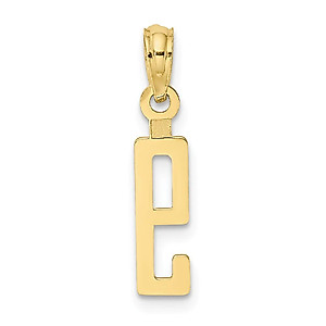 Solid 10k Yellow Gold Number 9 Block Charm Pendant