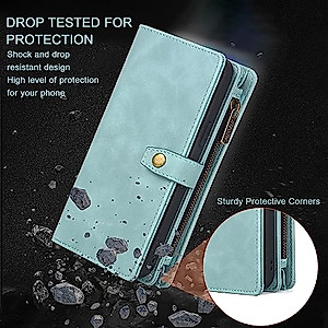 TwoHead for Google Pixel 7 Pro Wallet Case with Card Holder & Detachable Magnetic Phone Case,PU Leather Shockproof Protective Case with Wrist Strap(Blue)