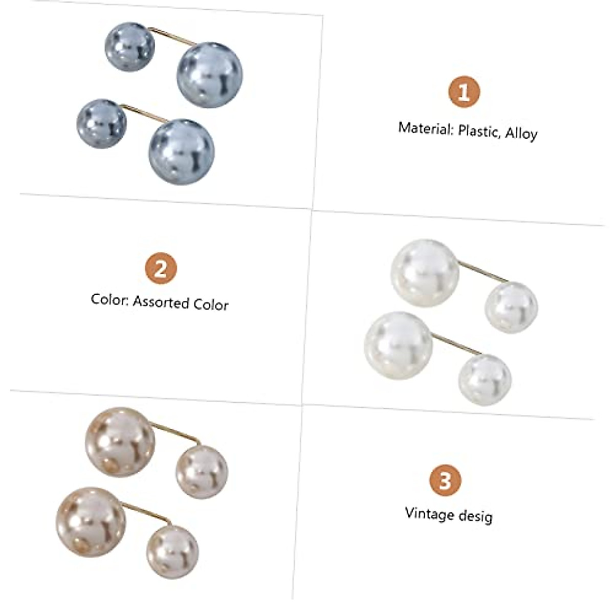 RORPOIR 10pcs Anti Exposure Brooch Silk Scarf for Hair Pearl Brooch Wedding Decoration Pearl Corsage Cardigan Collar Clip Peal Breast Scarf Brooch Pin Shawl Buckle Shawl Brooch Pendant