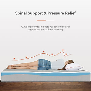Sweetnight Mattress, 12 inch Memory Foam Mattress with Three Firmness Levels from Soft to Firm, Gel Infused for Cool Sleep and Spinal Support, Flippable King Size Mattress in a Box, Whisper