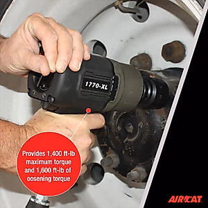 AIRCAT Pneumatic Tools 1770-XL 3/4 Inch Composite Impact Wrench 1600 ft-lbs