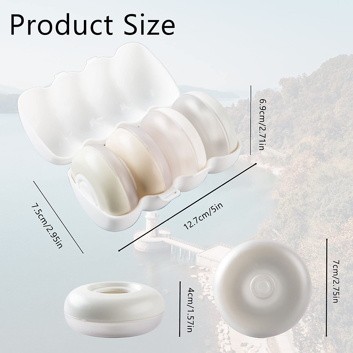 4Pcs/1Set Travel Pods Toiletries with Case Portable Collapsible Travel Bottles Toiletries Squeeze Round Liquid Shampoo Emulsion Storage Box Push Type Travel Dispenser Container