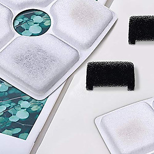 Comsmart Pet Fountain Filter Set, 8 Pack 3 Triple Filtration System Replacement Cat Water Fountain Filters & 4 Pre-Filter Sponges for 84oz/2.5L Automatic Pet Fountain Cat Water Fountain