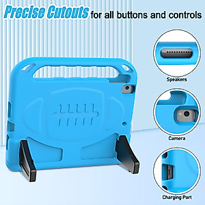 LTROP Kids Case for iPad 9th / 8th / 7th Generation 10.2-inch (2021/2020/ 2019), Shockproof iPad 10.2” Case with Built-in Screen Protector, Blue