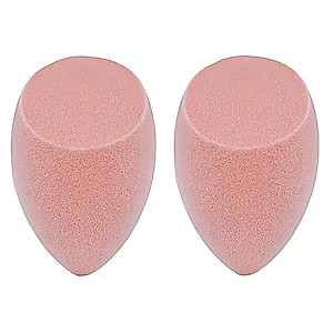 Real Techniques Miracle Powder Sponge, Makeup Blending Sponge For Powder Products, Set Makeup For Natural Finish & Cloud Skin, Buildable Coverage, Velvet Material, Latex-Free Foam, 2 Count