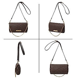 Crossbody Bags for Women Fashionable Designer Satchel Shoulder Bags Leather Classic Messenger Purses Handbags Lightweight (Beige)