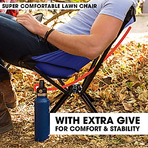 CLIQ Portable Chair Camping Chairs - A Small Collapsible Portable Chair That Goes Every Where Outdoors. Compact Folding Chair for Adults That Sets Up in 5 Seconds | Camping Chair Supports 300 Lbs