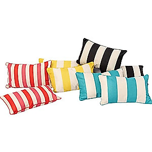 ABOUND LIFESTYLE Insert Included Outdoor Pillows Waterproof, Striped Outdoor Lumbar Pillow Set of 2, All-Season Cushions for Patio Furniture, Patio Furniture Pillows, Outdoor Throw Pillows (12”x20”)
