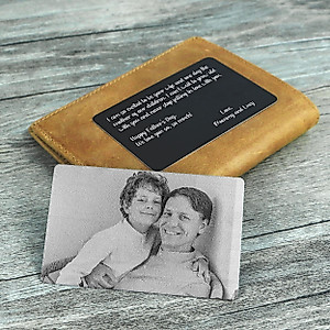 KWOOD Personalized Custom Metal Wallet Card - Custom Stainless Steel Wallets Card Photos And Text - Best Dad Wallet Card Father's Day Birthday Gifts