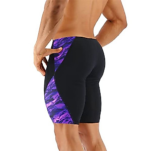 TYR Men's Standard Cadence Blade Splice Swimsuit Jammer, Purple, 26