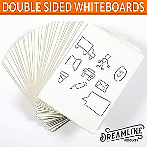 Dry Erase Boards [30pc Double Sided] Lapboards with ClearWipe Coating! Small White Boards - 9" x 12" Mini White Boards for Students, Classroom Teacher Supplies