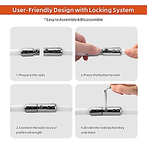 23 Feet Chimney Sweep Kit Chimney Cleaning Kit Chimney Brush, Rotary Chimney Cleaner Tool Kit with 7 Nylon Flexible Rods, Chimney Cleaning System Driven by Drill for Sweeping Fireplace Flue