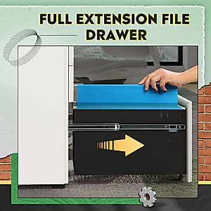 DEVAISE 3-Drawer Slim Vertical File Cabinet, Fully Assembled Except Casters, Legal/Letter Size, White