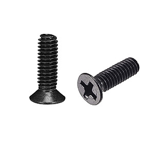 uxcell M4 x 14mm Phillips Screw Fastener Black for Laptop PC TV Fan Switch 200pcs