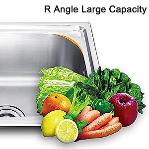 Commercial Sink Hand Washing Basin, Single Bowl Kitchen Sinks, Utility Laundry Portable Handwashing Station, for Outdoor Indoor, Garage, Laundry/Utility Room, Restaurant，38 * 33cm