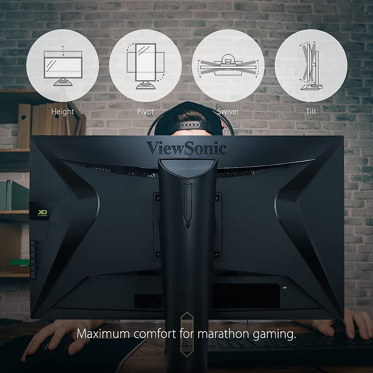 ViewSonic XG2560 25 Inch 1080p 240Hz 1ms Gsync Gaming Monitor with Eye Care Advanced Ergonomics HDMI and DP for Esports , Black