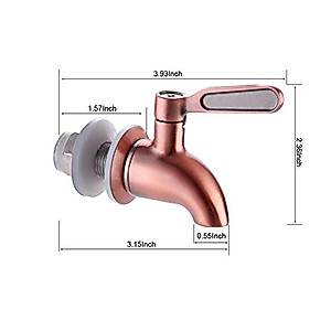 AZOS 2 Pack Beverage Dispenser Replacement Spigot with Anti-clogging Net, Stainless Steel Spigot for Drink Dispenser, Water Dispenser Faucet Rose Gold