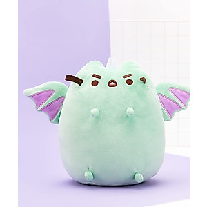 GUND Pusheen The Cat Grumpy Dragonsheen Plush, Dragon Stuffed Animal for Ages 8 and Up, Green/Purple, 9”