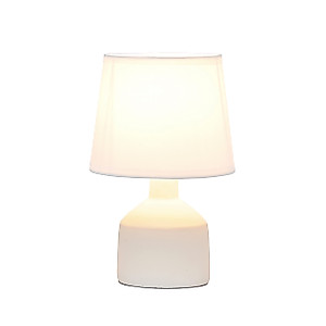 Simple Designs LT2080-OFF Mini Bocksbeutal Concrete Table Lamp, Off White
