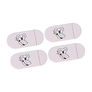 SOLUSTRE White Pc 4pcs Parts Sticker Animal Privacy Cartoon Protector Slider Computer Smartphone Camera Koala Lens Laptop Pattern for Cover Color Accessories Slide Tablet Notebook Phone White Slides