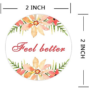 Top label Flower Greeting Label Sympathy Envelope Seals Stickers,2 Inch Get Well and Thinking of You Present Package Stickers,504 Pcs