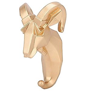 Fdit Resin Wall Hooks Coat Robe Clothes Bath Wall Hooks Animal Shape Coat Hat Keys Hanger(Goat)