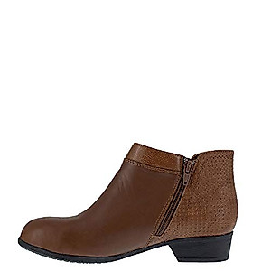 Rockport Work Women's Carly Work Safety Toe Bootie, Brown, 7