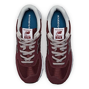 New Balance Men's 574 Core Sneaker, Burgundy/White, 10