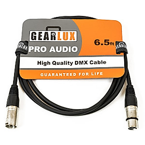 Gearlux 6.5-Foot 3-Pin Male-to-Female DMX Cable - 5 Pack