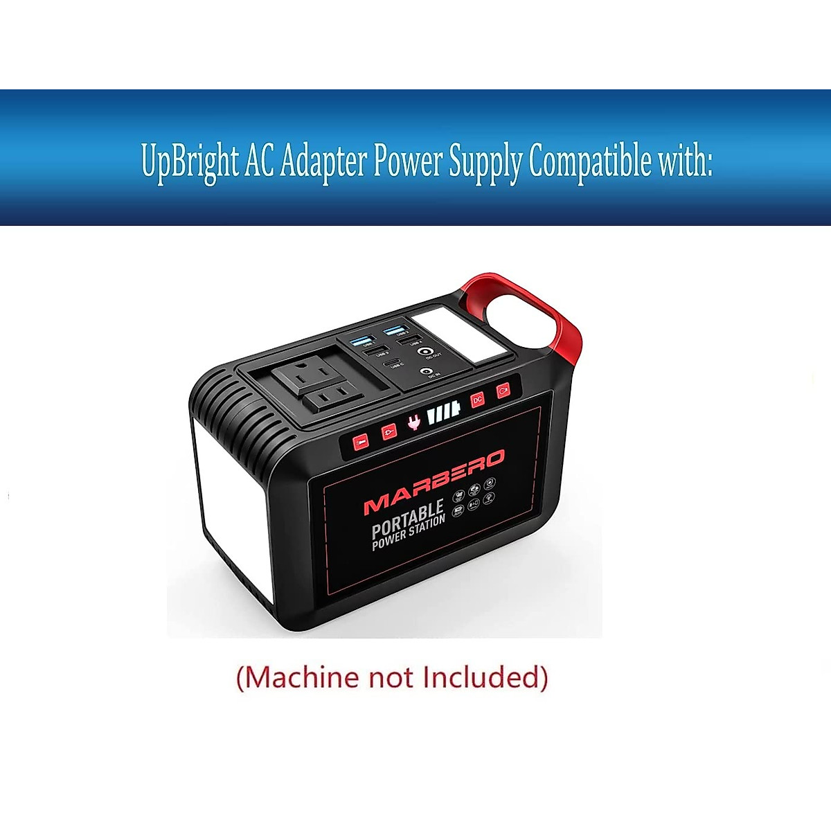 UpBright 19V AC/DC Adapter Compatible with Marbero M822 MAX M822MAX 200W Portable Power Station 148WH 172WH Camping Solar Generator Bank 14.8V 40000mAh Li-ion Battery 16.4V-24V 1.5A Supply Charger PSU