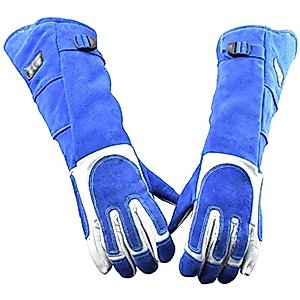 Sporting Style Animal Handling Gloves Bite Proof Reinforced Leather for Dog Training,Cat Scratch,Multipurpose Pet Glove, Grooming,Falcon,Grabbing,Reptile,Snake