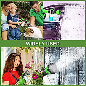 Pup Jet Wash Hose Nozzle Foam Sprayer Attachment Soap Dispenser Bottle Washing Shower Pet Bathing Tool for Dog Horse (green)