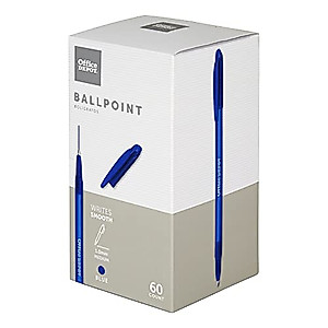 Office Depot® Brand Ballpoint Stick Pens, Medium Point, 1.0 mm, Blue Barrel, Blue Ink, Pack Of 60 Pens
