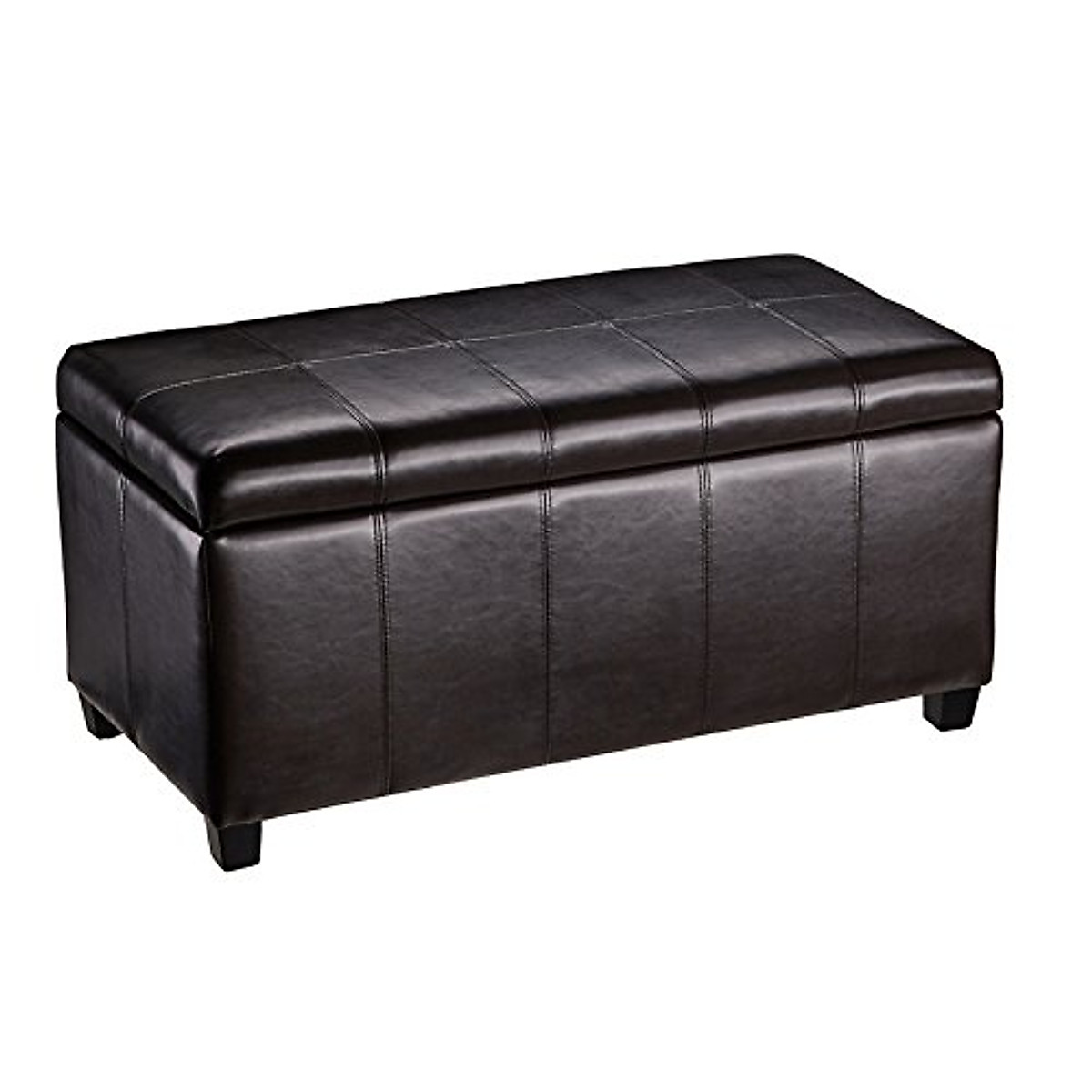 FIRST HILL FHW Marion Rectangular Storage Ottoman, Russet Brown