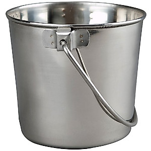 Advance Pet Products Heavy Stainless Steel Round Bucket, 9-Quart