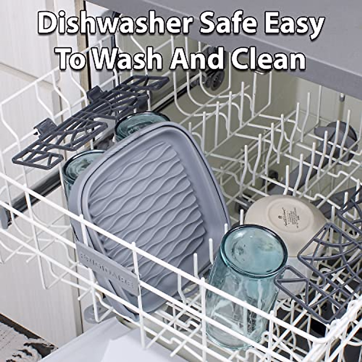 NaiKit's Red 8 IN Reusable Silicone Air Fryer Square Liners for Basket Size 6.5 QT and above. Non-stick, food safe, great instant pot airfryer kitchen accessories