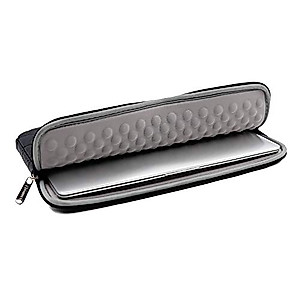 RAINYEAR 16 Inch Laptop Sleeve Diamond PU Leather Case Protective Shockproof Water Resistant Zipper Cover Carrying Bag Compatible with 16" MacBook Pro 2021 2022 New Model A2141 A2485 M1(Black)