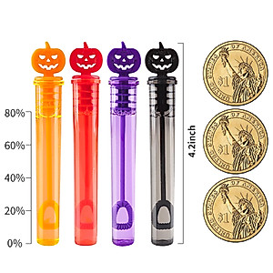 ShyLizard 80PCS Halloween Party Favor, Halloween Bubble Wands for Kids, Halloween Trick or Treat Toys, Halloween Goodies Bag Fillers, Halloween Pinata Fillers, Mini Bubble Wands for Halloween Party