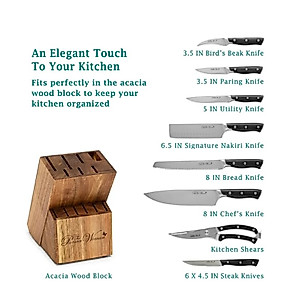 Generic The Pioneer 2 Woman Pioneer Signature 14-Piece Stainless Steel Knife Block Set, Black