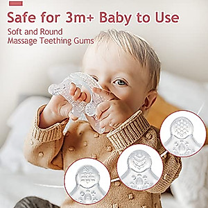 haakaa Silicone Baby Teether for 3m+ Baby Teething Toy Crown Shape, Clear Color