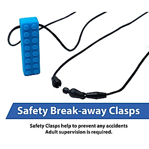 Tilcare Chew Chew Sensory Necklace – Best for Kids or Adults That Like Biting or Have Autism – Perfectly Textured Silicone Chewy Toys - Chewing Pendant for Boys & Girls - Chew Necklaces (6-Pack)