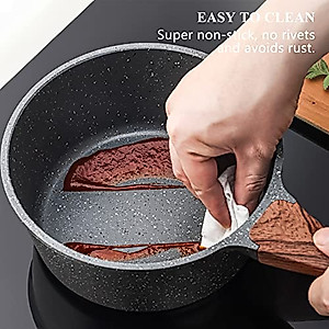 SENSARTE Nonstick Sauce Pan with Lid, 2.5QT Medium Sauce Pot with Swiss Granite Coating, Stay-cool Handle, Multipurpose Handy Little Saucepan, Induction Capable, PFOA Free