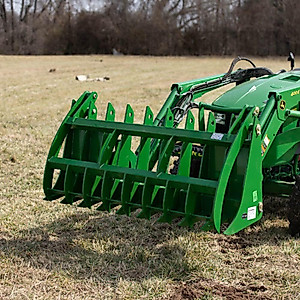 Titan Attachments 72" Root Grapple Rake Attachment Fits John Deere Loaders, Hook and Pin Connection