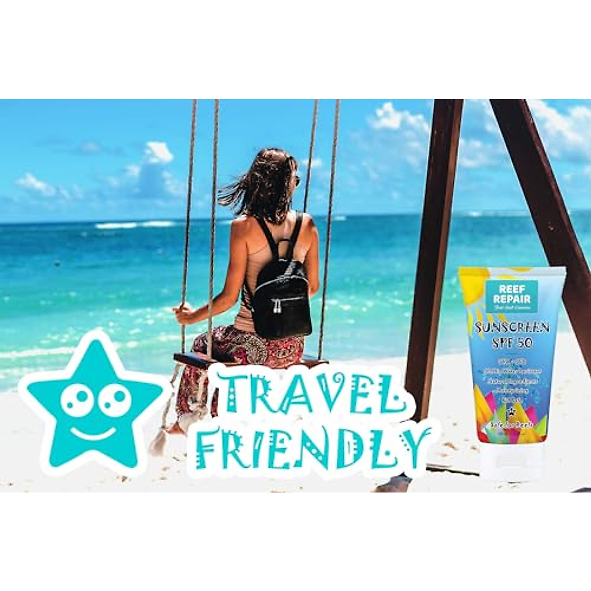 Reef Safe Sunscreen SPF 50 (2 Pack) - Natural, Travel Size, Water Resistant, Moisturizing, Broad Spectrum UVA/UVB Coral Friendly Mineral Suncream from Reef Repair (2 x 1.7 fl.Oz)