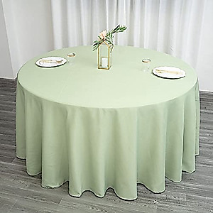 Balsa Circle 132 inch Sage Green Round Polyester Tablecloth Fabric Table Cover Linens - for Wedding Party Banquet Reception Events Kitchen Dining